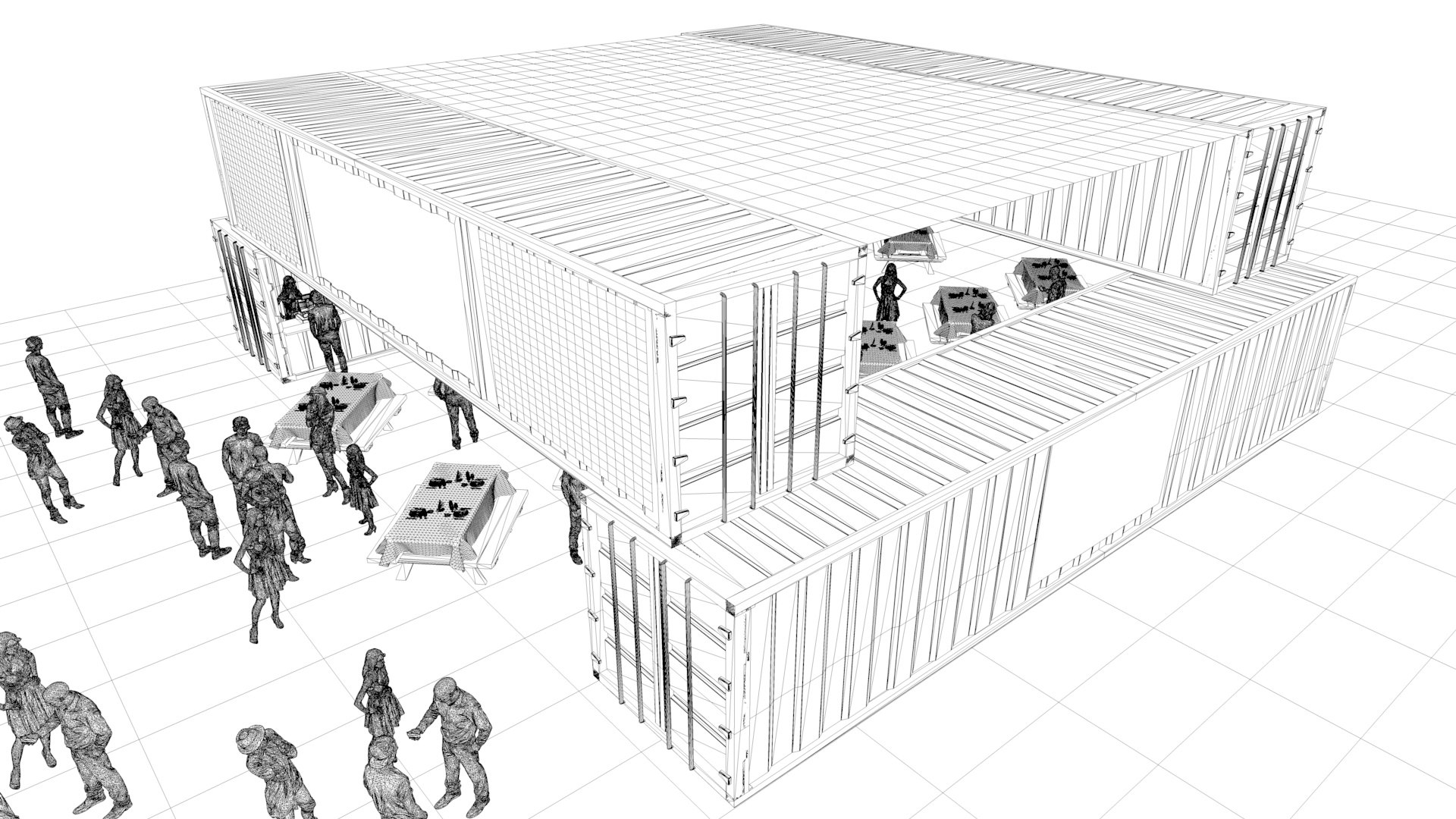 3D Container Restaurant Model - TurboSquid 1681926