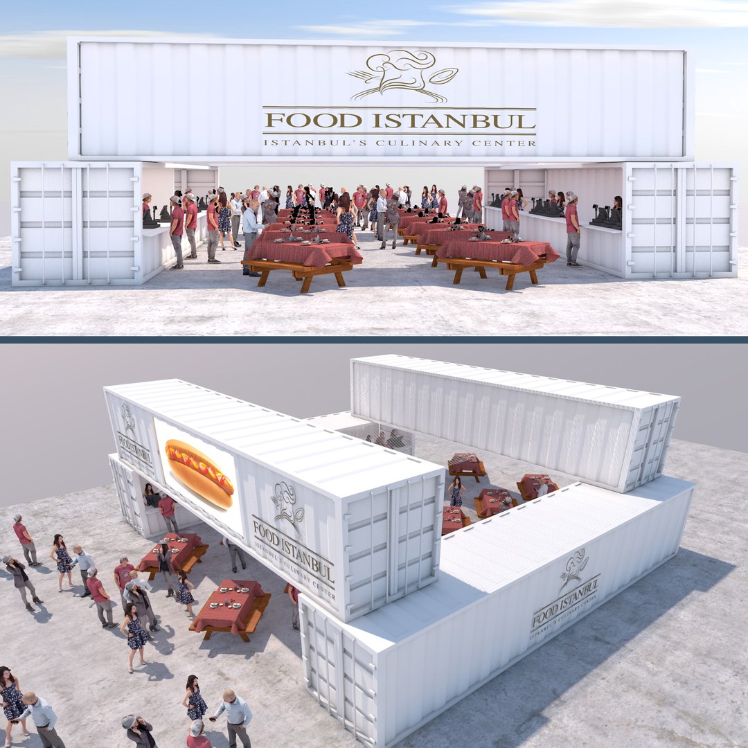 3D Container Restaurant Model - TurboSquid 1681926