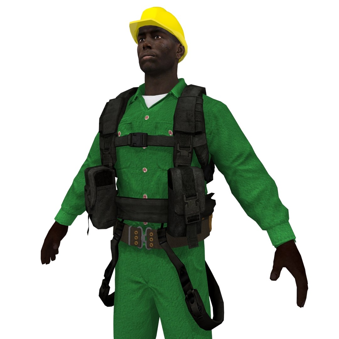 construction worker man 3d model