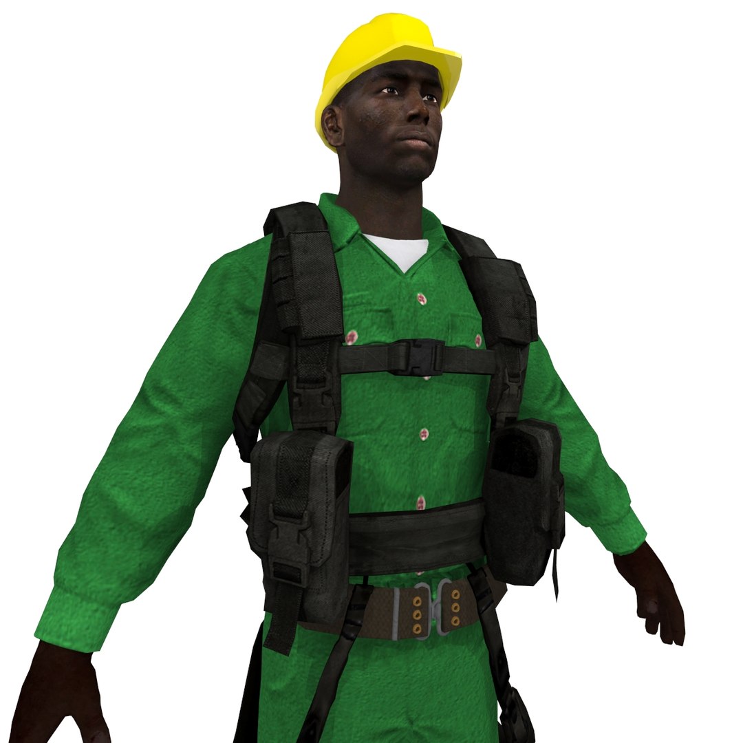 construction worker man 3d model