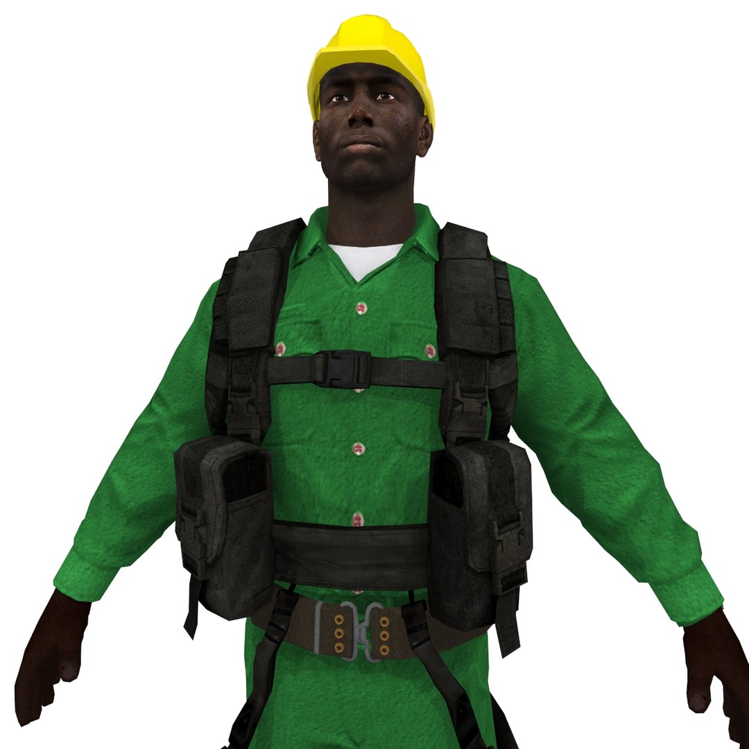 construction worker man 3d model