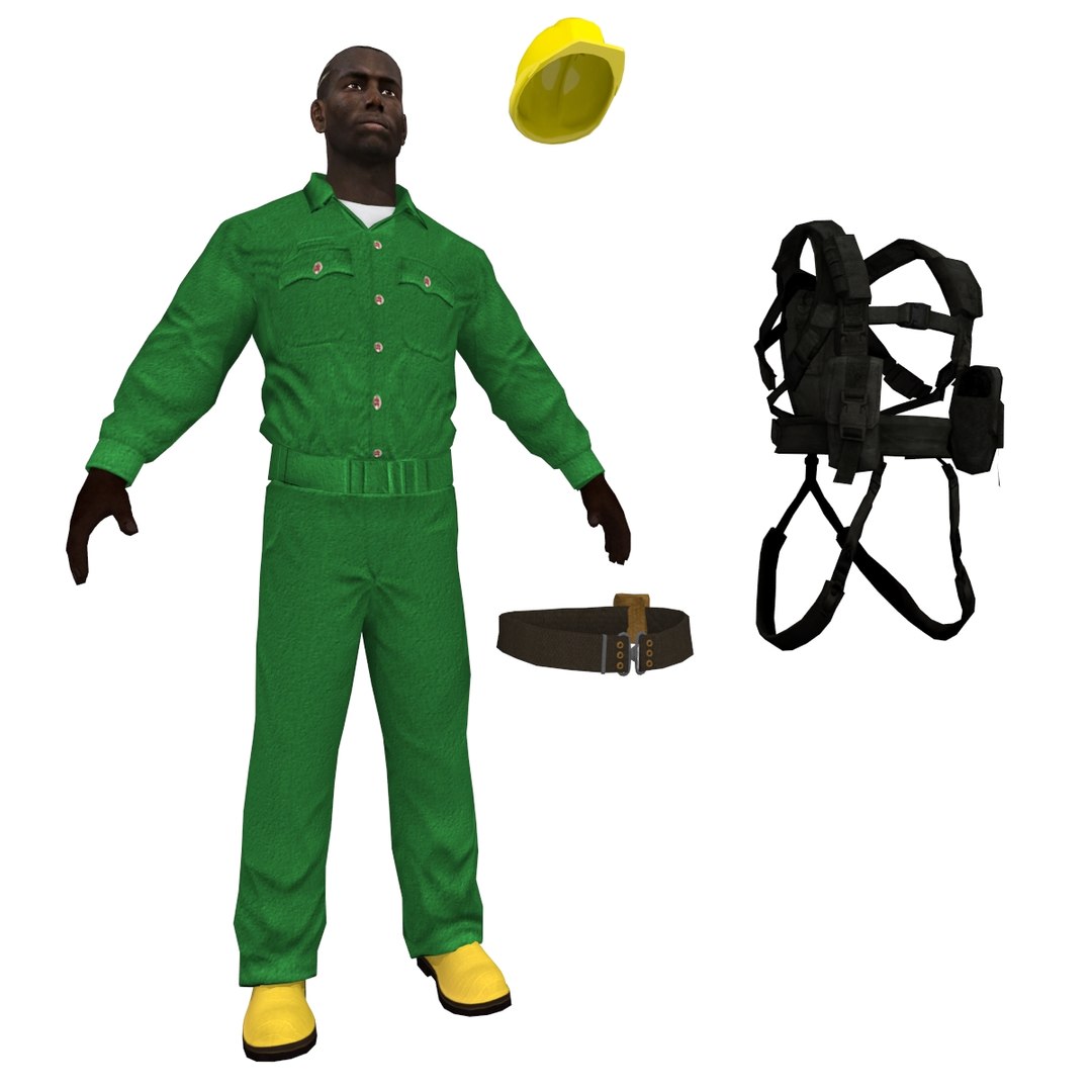 construction worker man 3d model