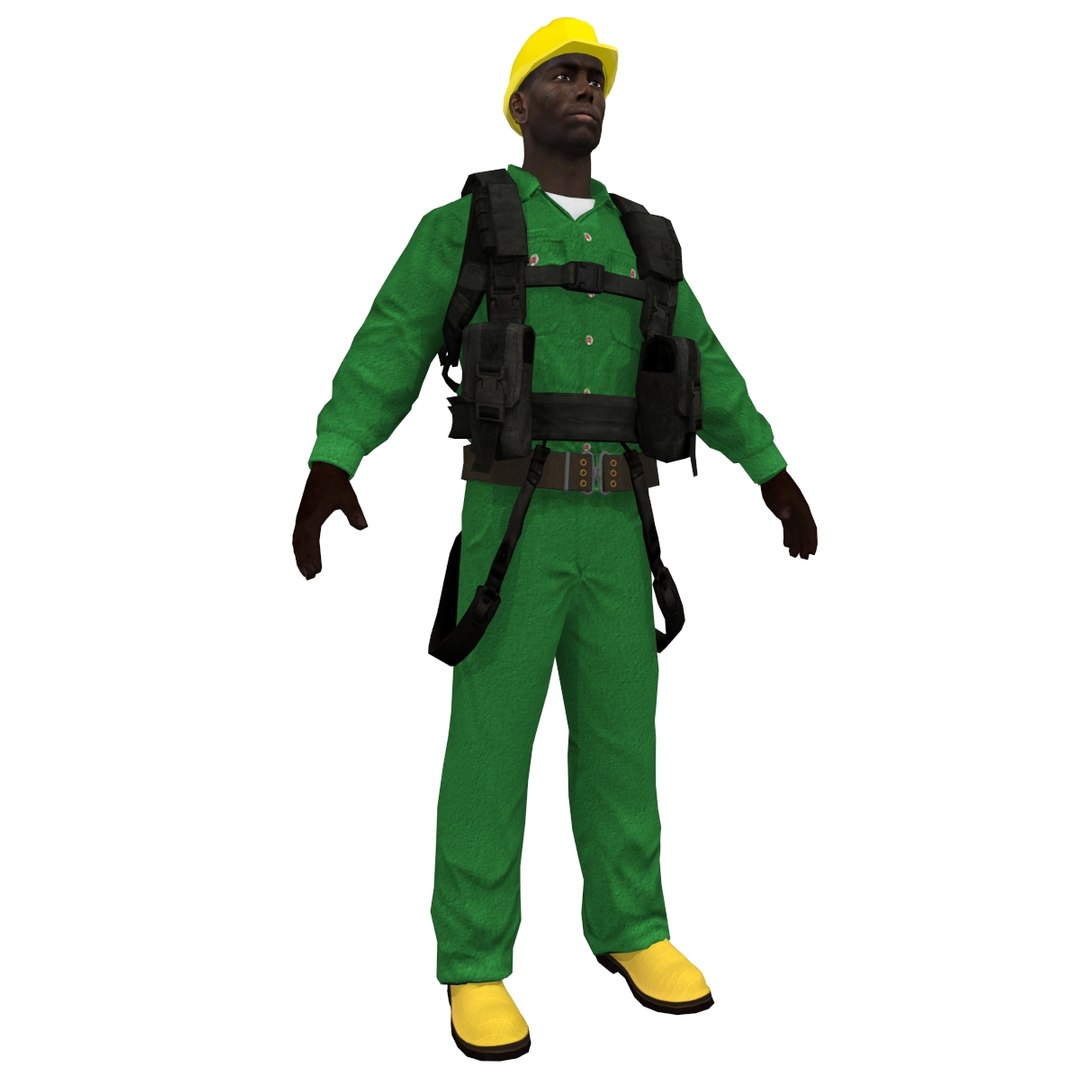 construction worker man 3d model