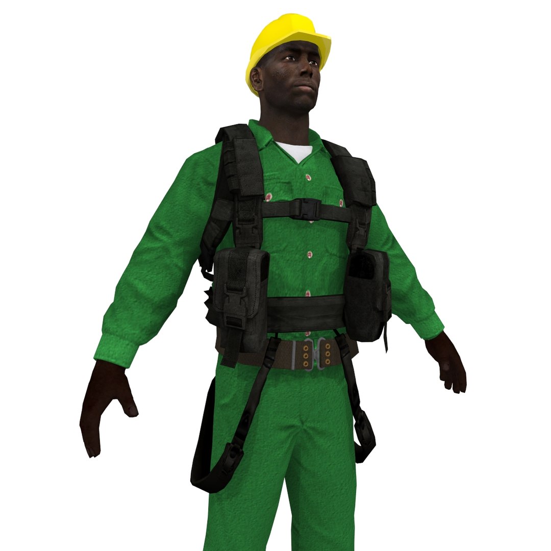 construction worker man 3d model