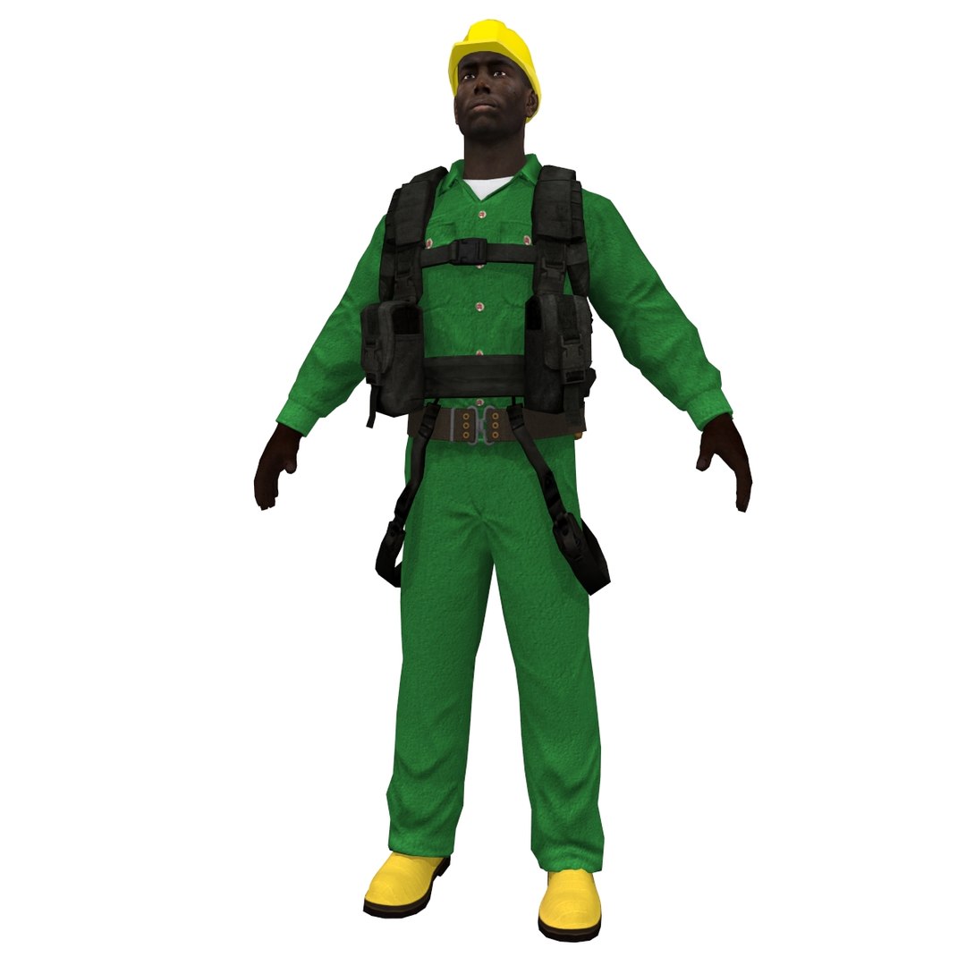 construction worker man 3d model