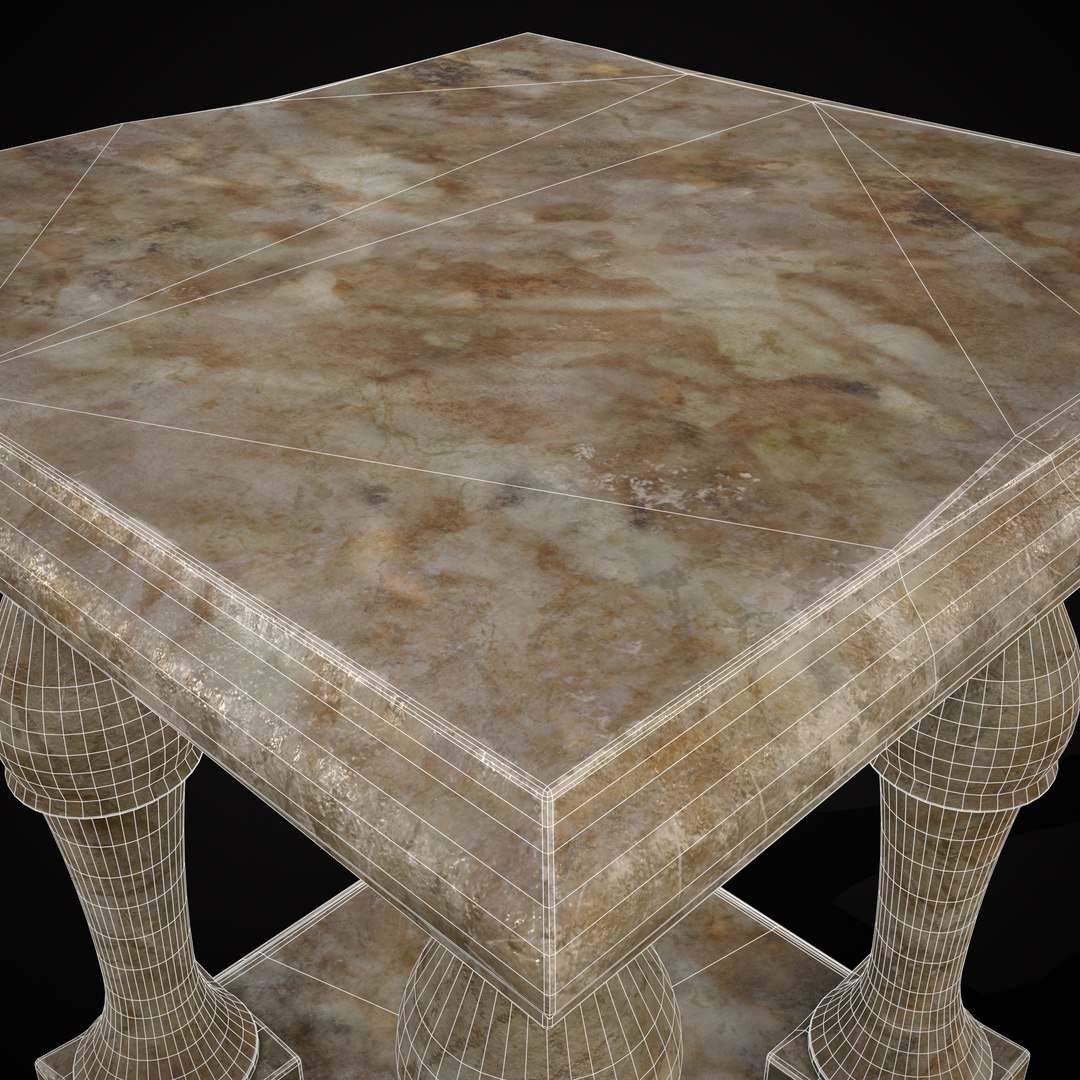 Square Marble Table model - TurboSquid 2103452