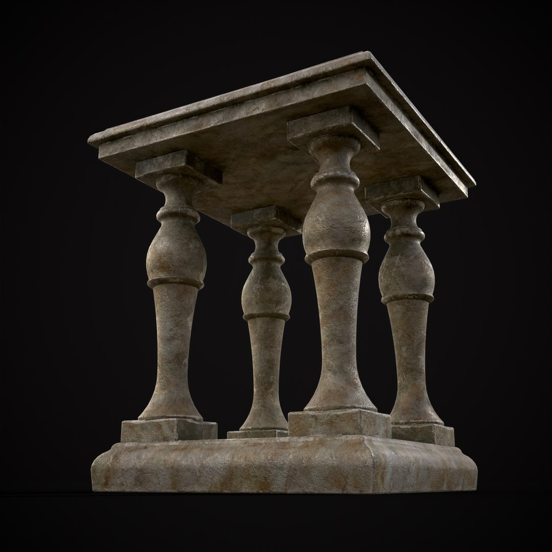 Square Marble Table model - TurboSquid 2103452