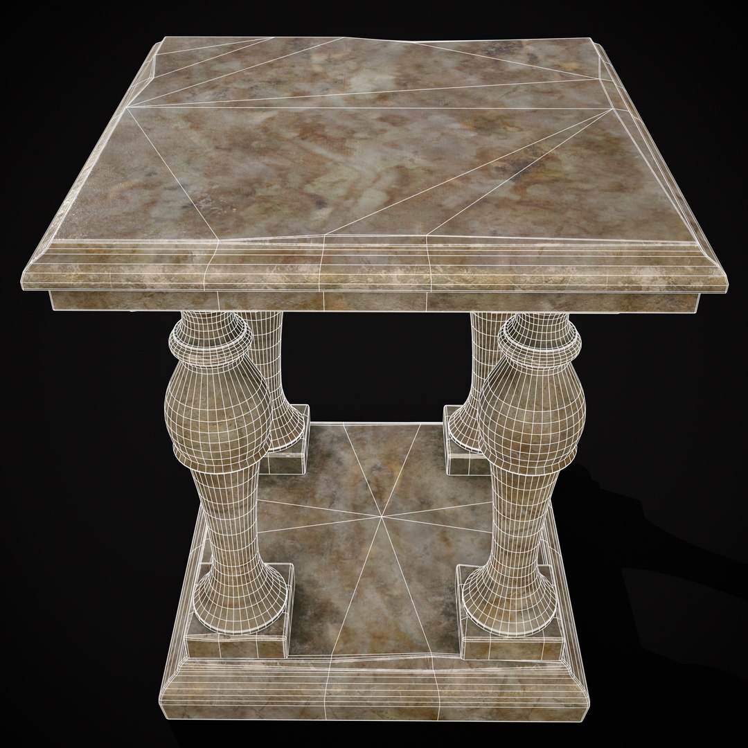 Square Marble Table model - TurboSquid 2103452