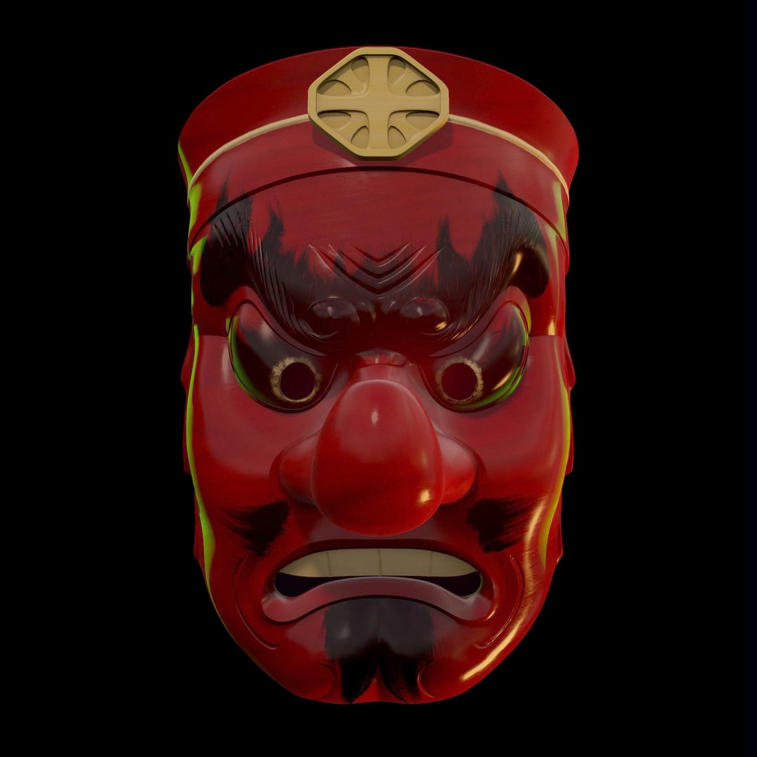 3D Model Tengu Wooden Mask - TurboSquid 1495170