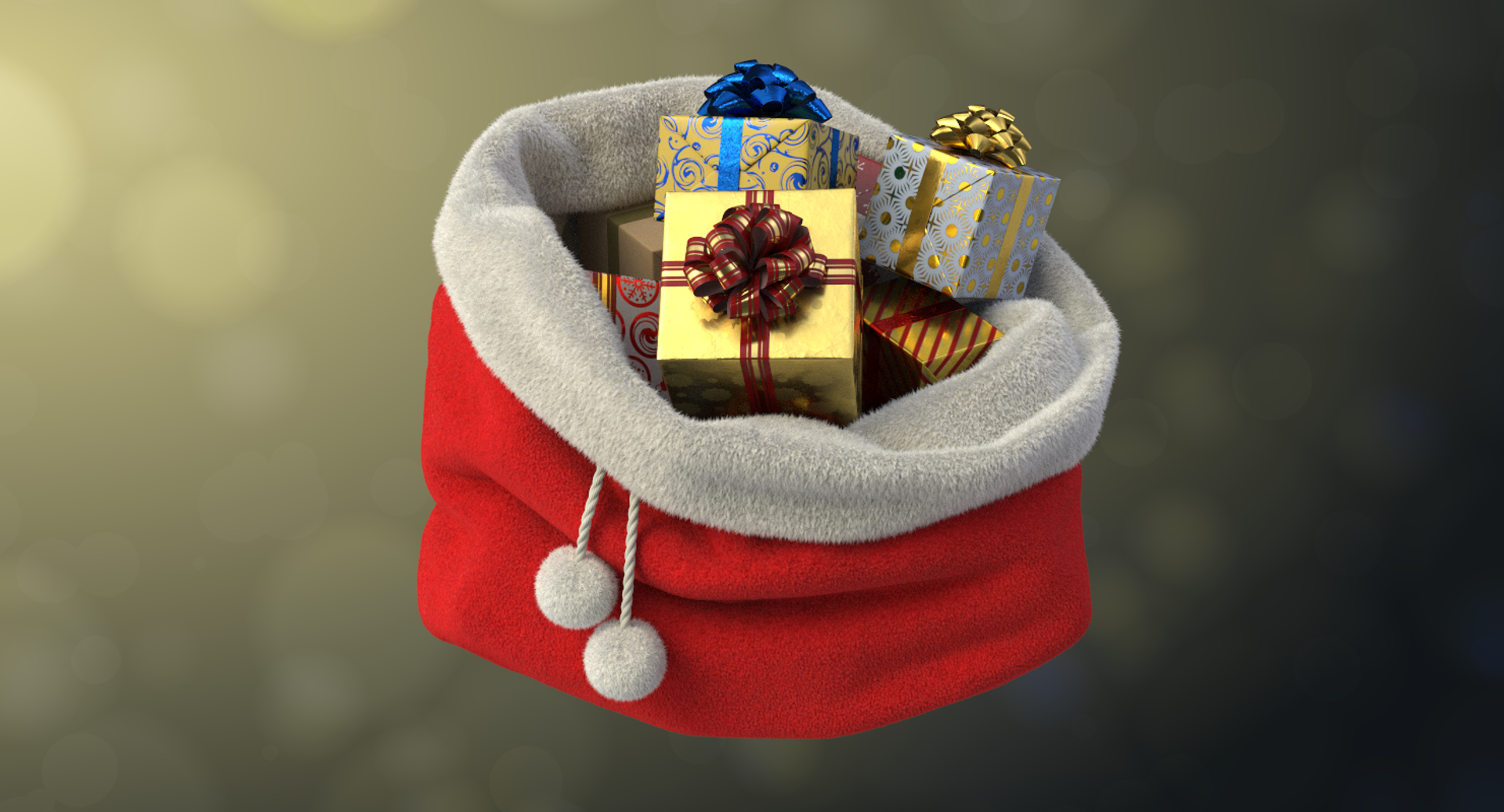 3D Model Realistic Santa S Bag - TurboSquid 1218352