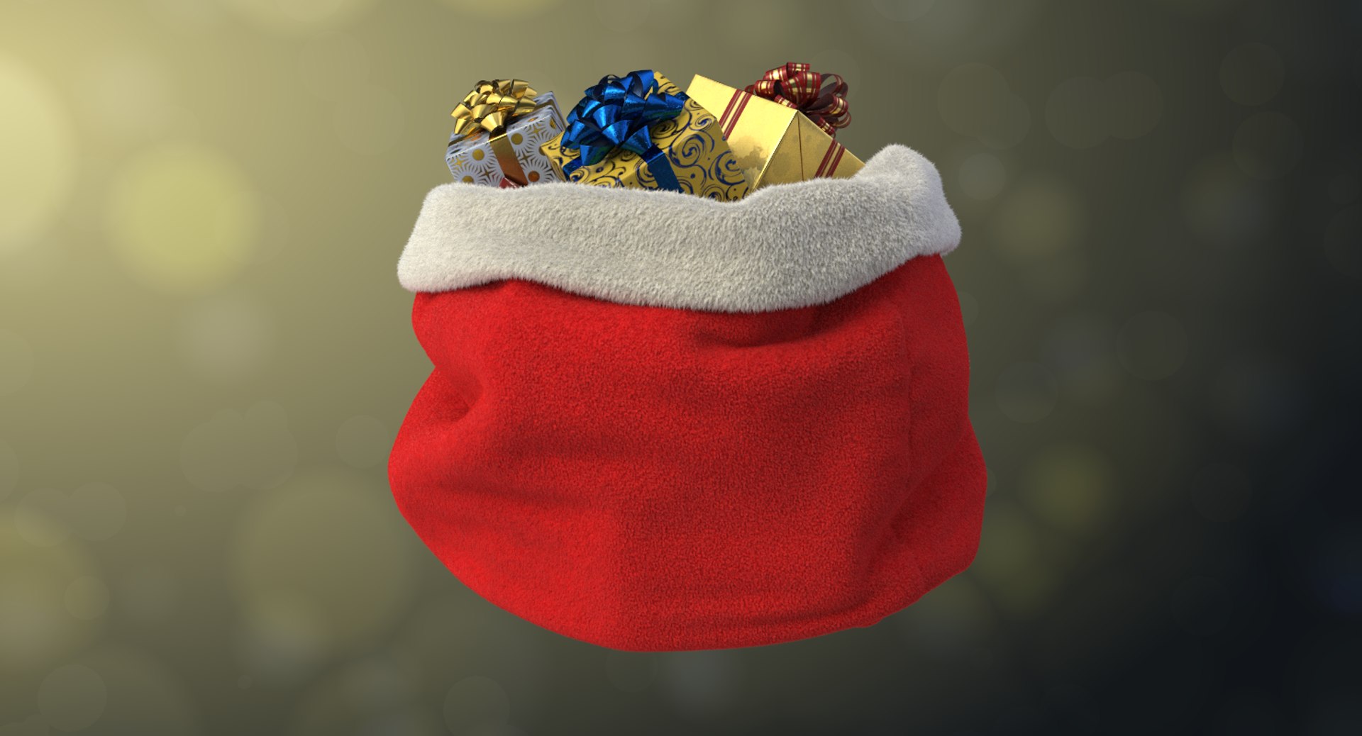 3D Model Realistic Santa S Bag - TurboSquid 1218352