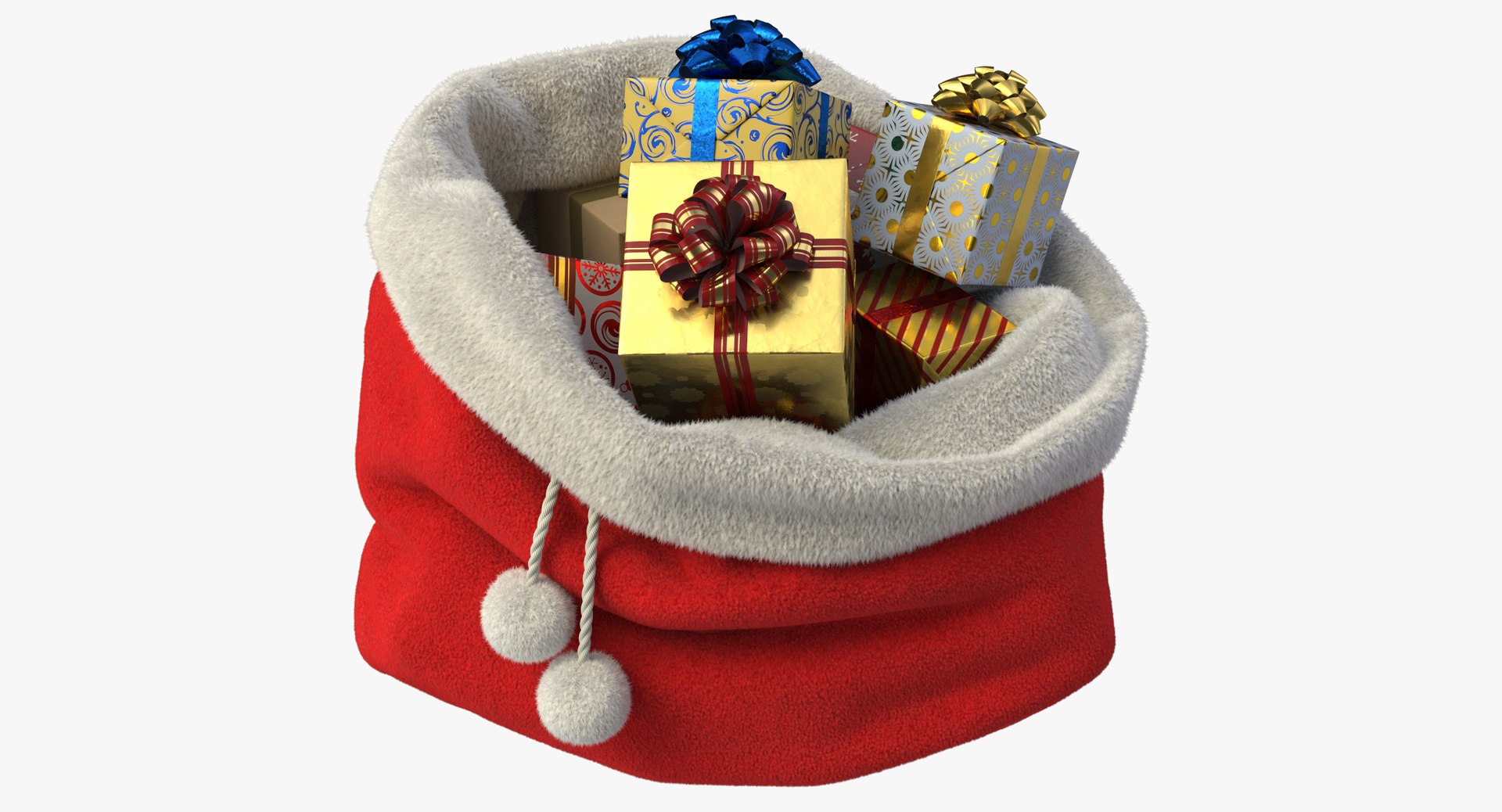 3D Model Realistic Santa S Bag - TurboSquid 1218352