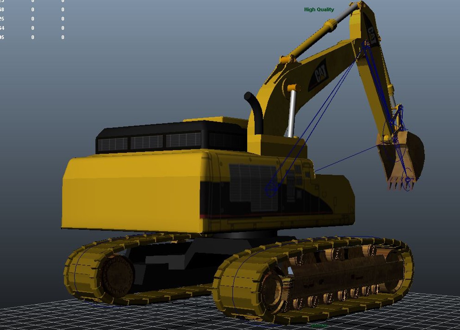 3d Model Excavator Rigged