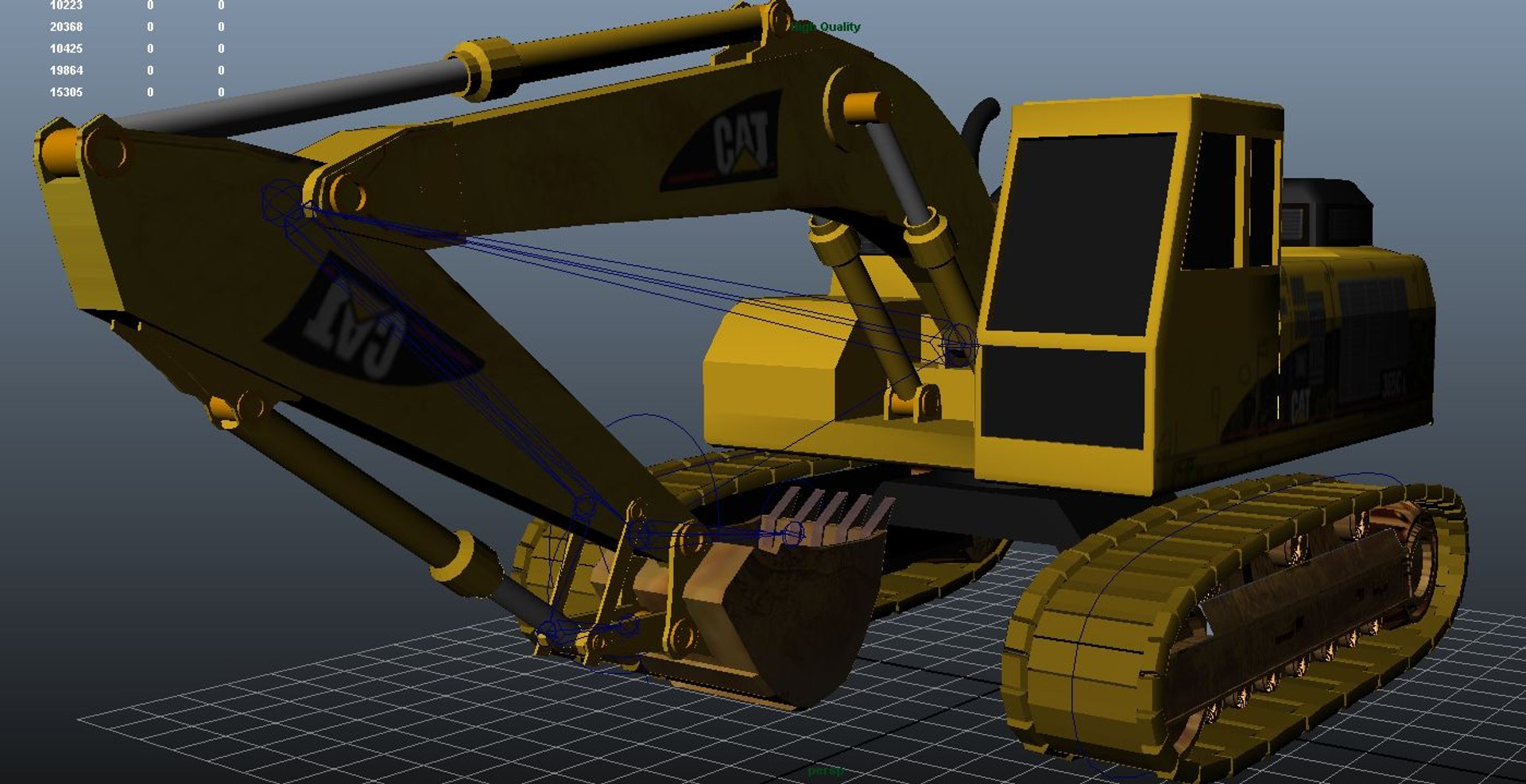 3d Model Excavator Rigged
