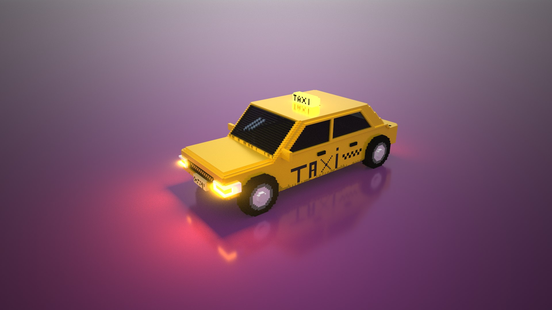 3D Voxel Taxi Design Model - TurboSquid 1865190