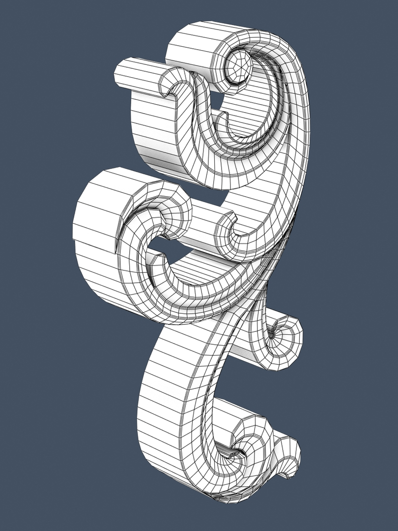 3d model of decorative scroll