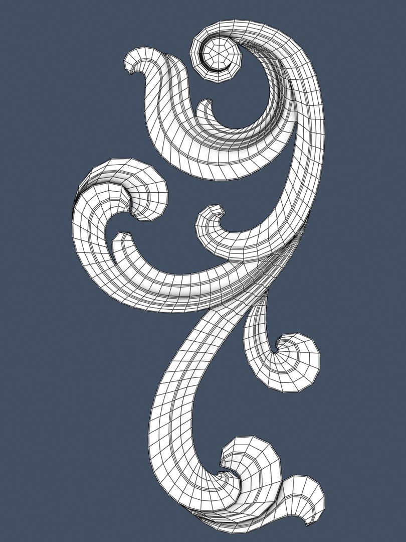 3d model of decorative scroll