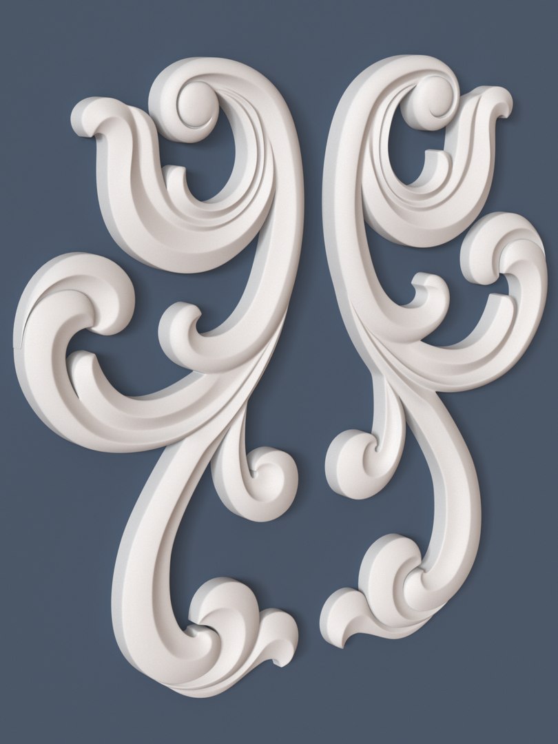 3d Model Of Decorative Scroll