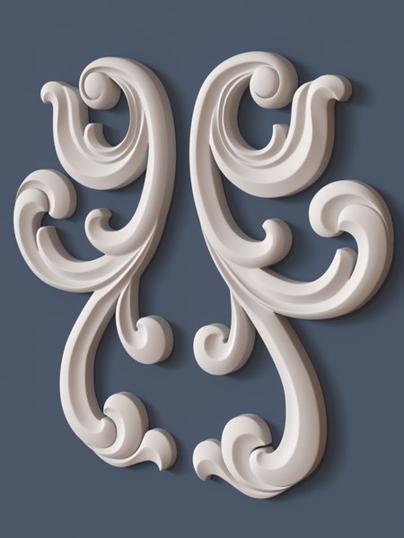 3d model of decorative scroll