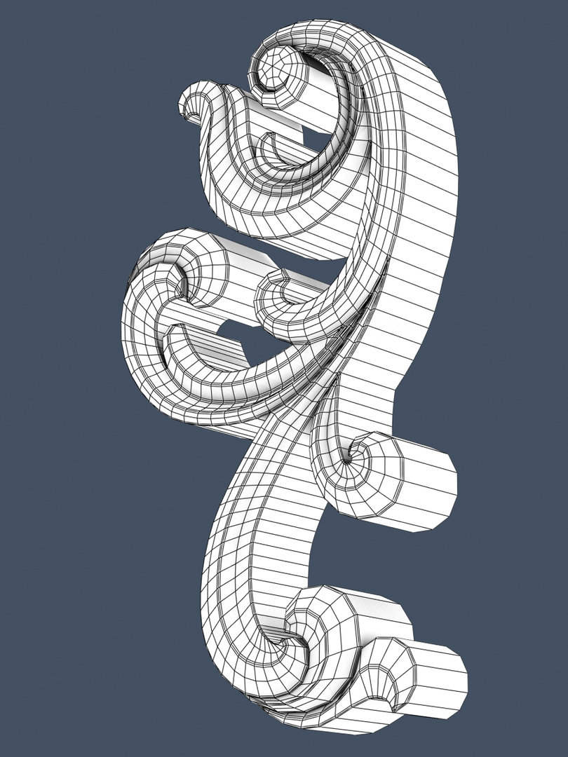 3d model of decorative scroll