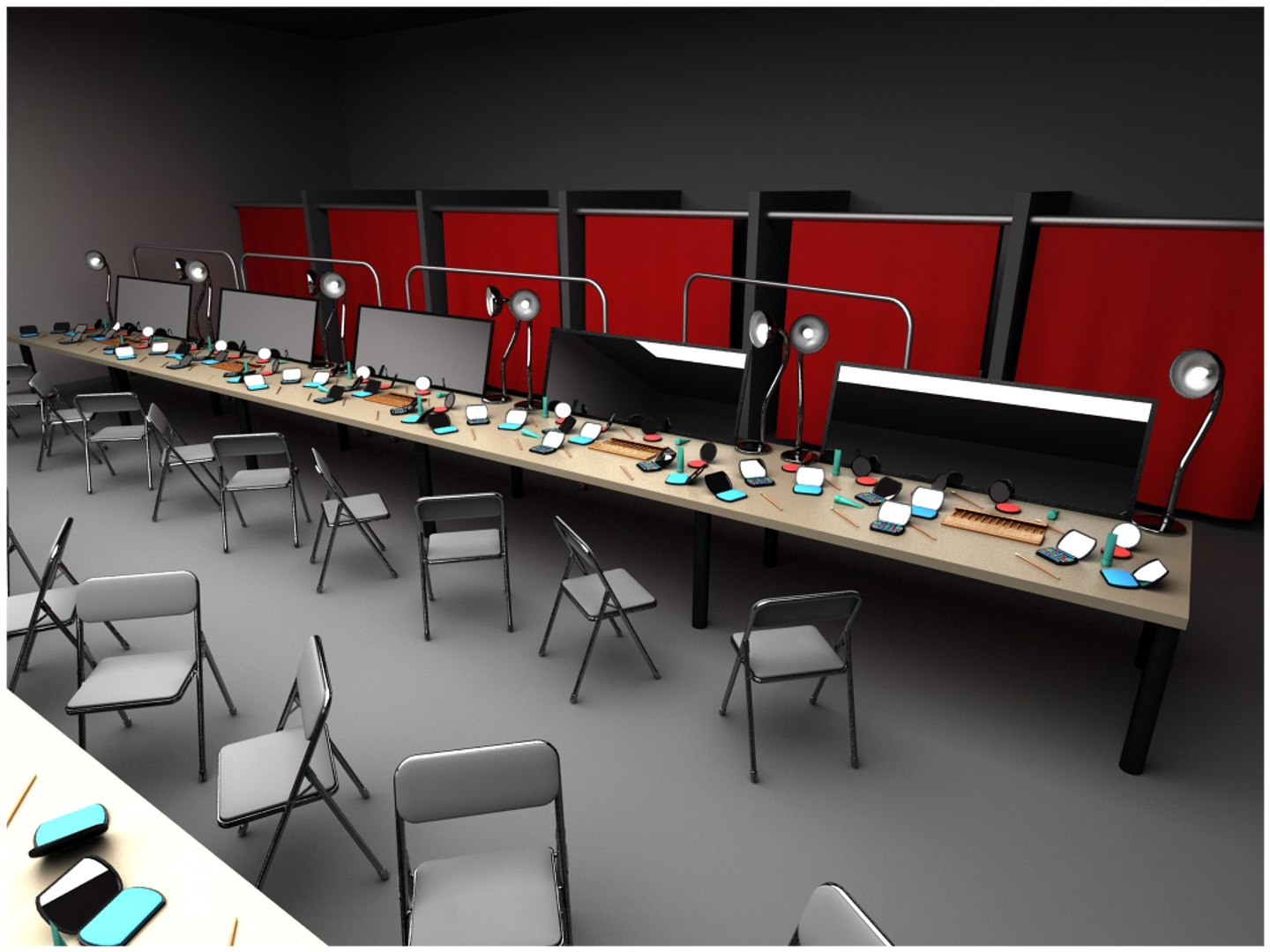 3d Model Catwalk Dressing Room Scene