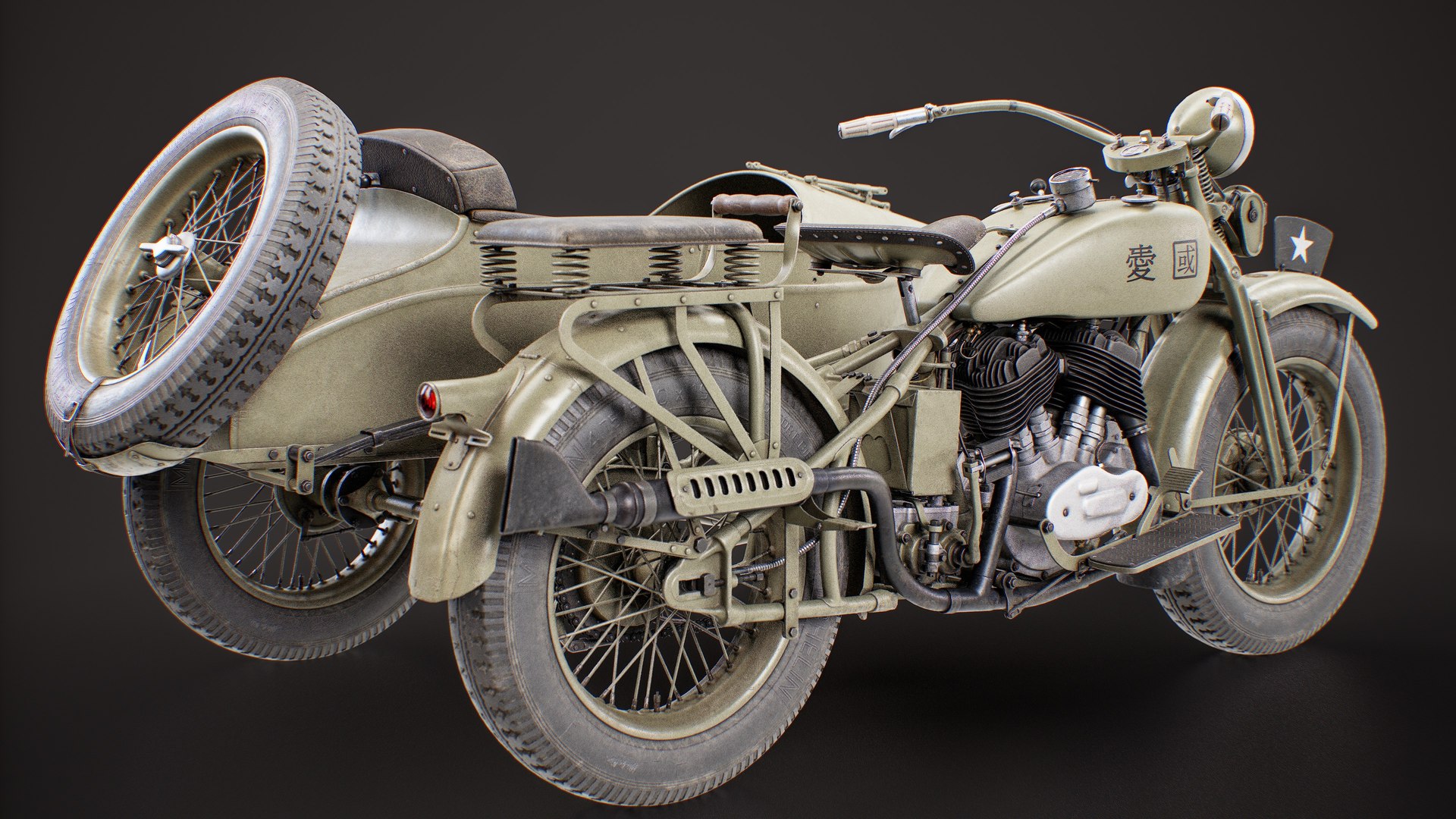 Rikuo Type 97 Motorcycle 3D - TurboSquid 2203588