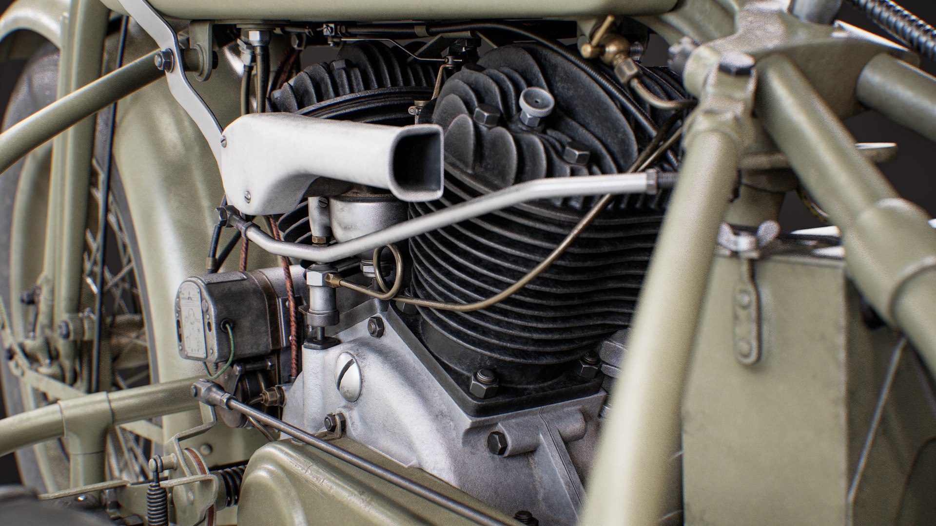 Rikuo Type 97 Motorcycle 3D - TurboSquid 2203588