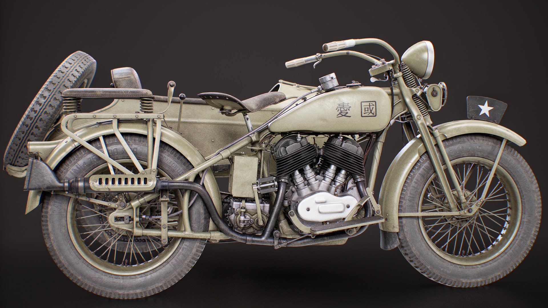 Rikuo Type 97 Motorcycle 3D - TurboSquid 2203588