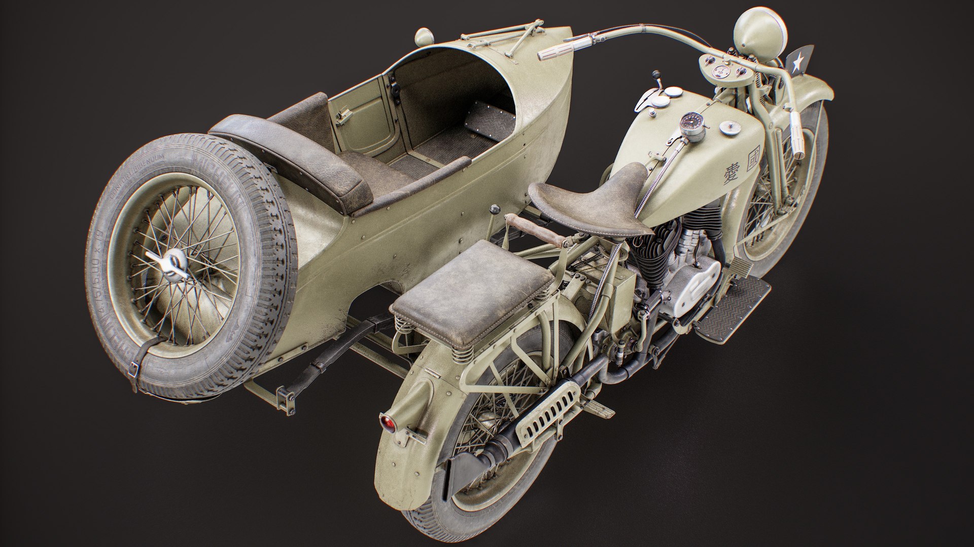 Rikuo Type 97 Motorcycle 3D - TurboSquid 2203588