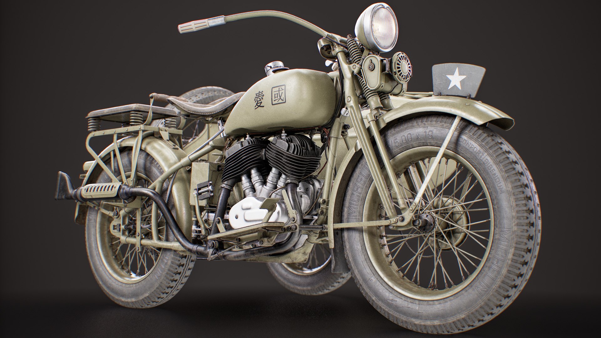 Rikuo Type 97 Motorcycle 3D - TurboSquid 2203588