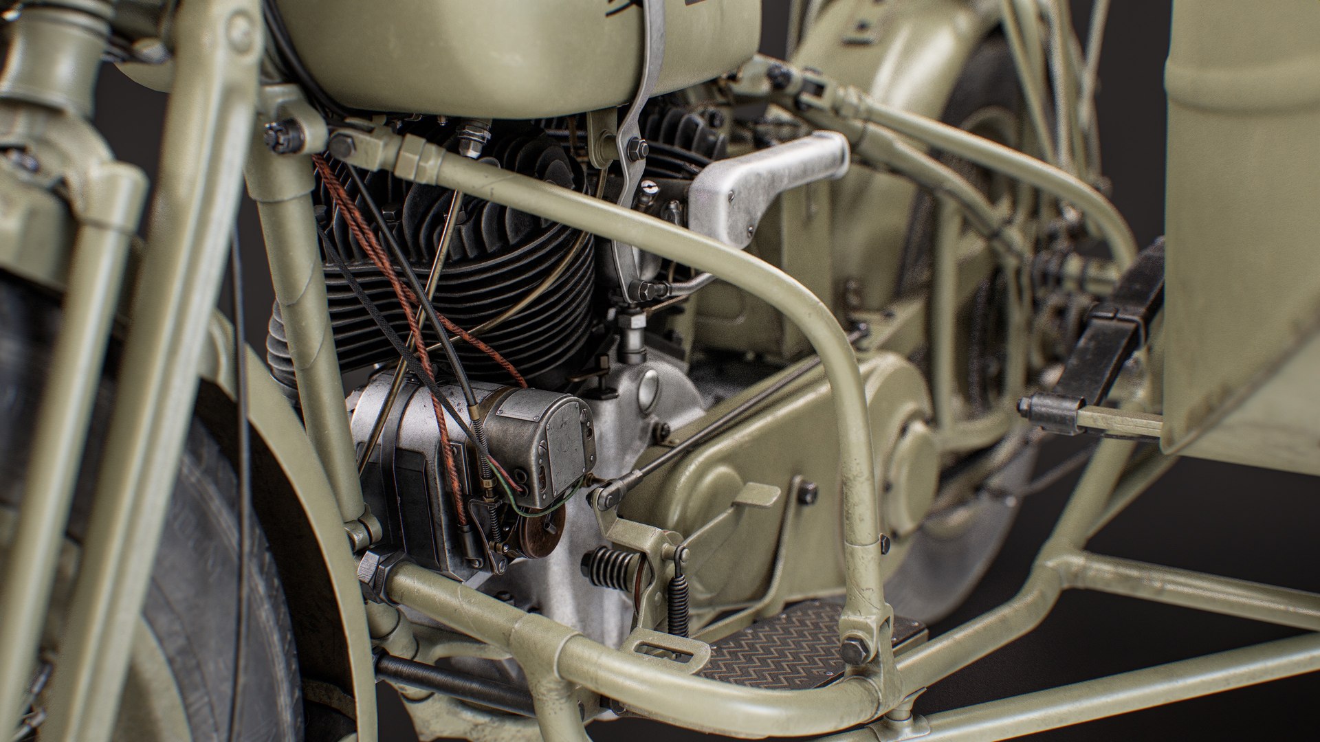 Rikuo Type 97 Motorcycle 3D - TurboSquid 2203588