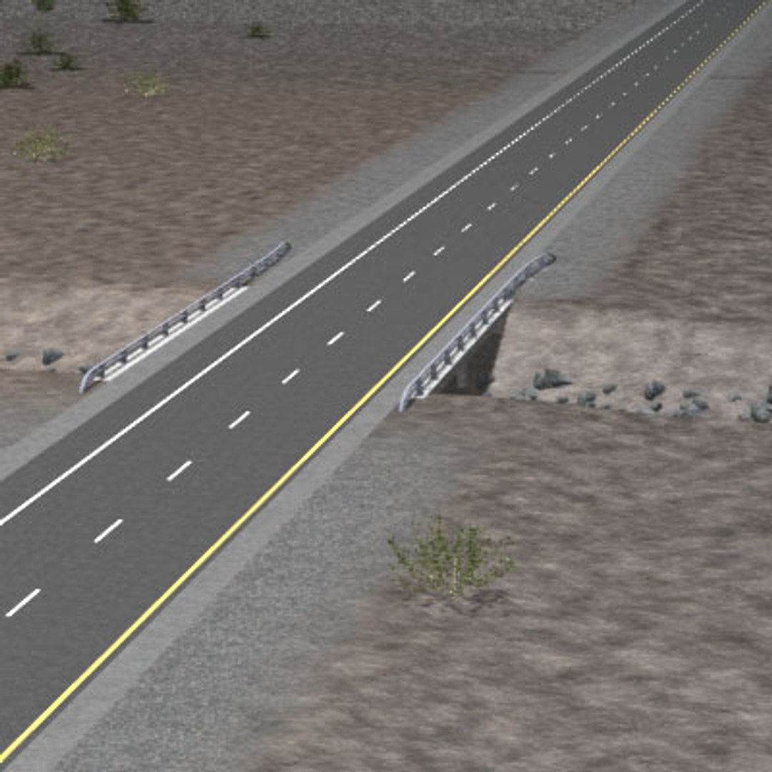 3d Lwo 2 Lane Highway Bridge