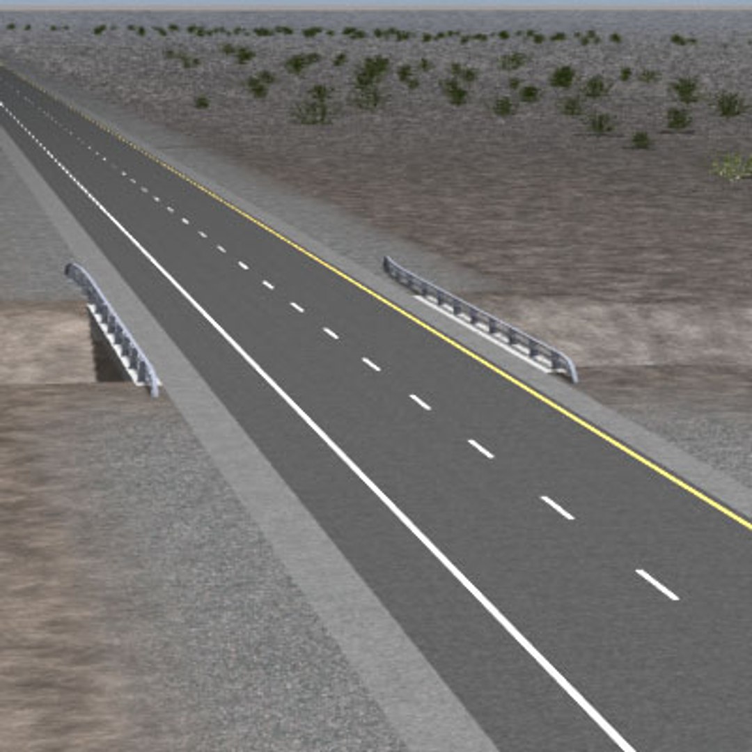 3d Lwo 2 Lane Highway Bridge