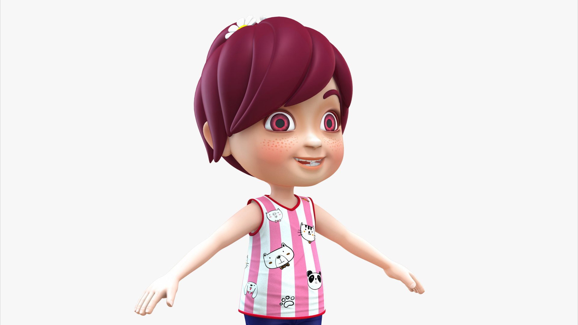 Girl Baby Cartoon 3D Model - TurboSquid 1678948
