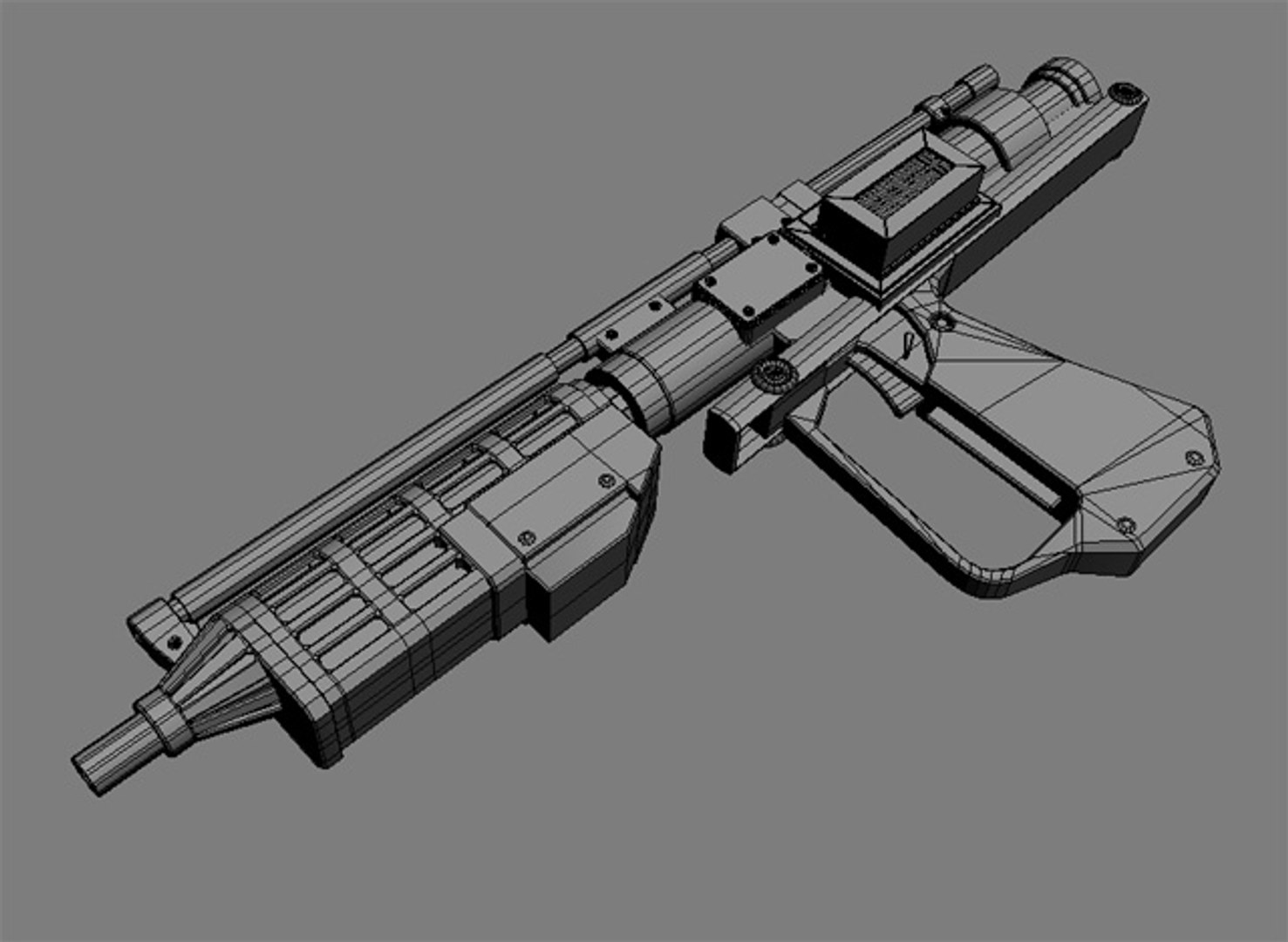 battle droid blaster 3d model