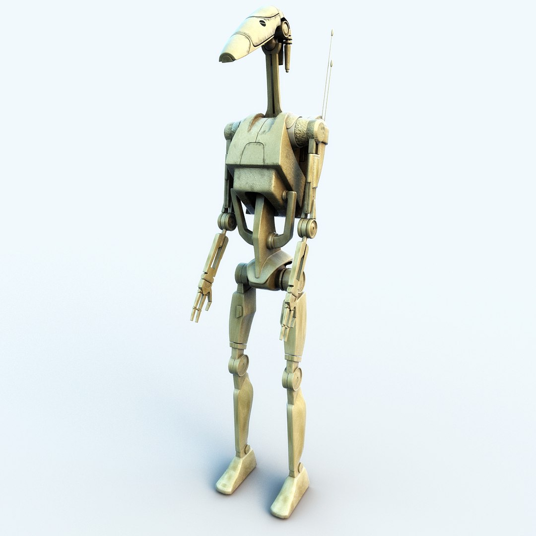 battle droid blaster 3d model