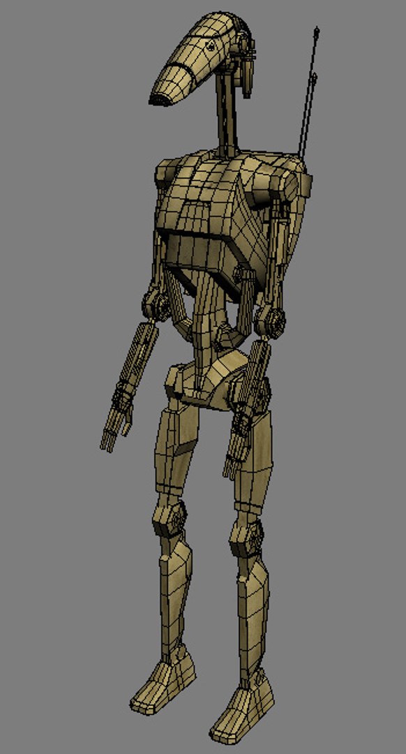 battle droid blaster 3d model