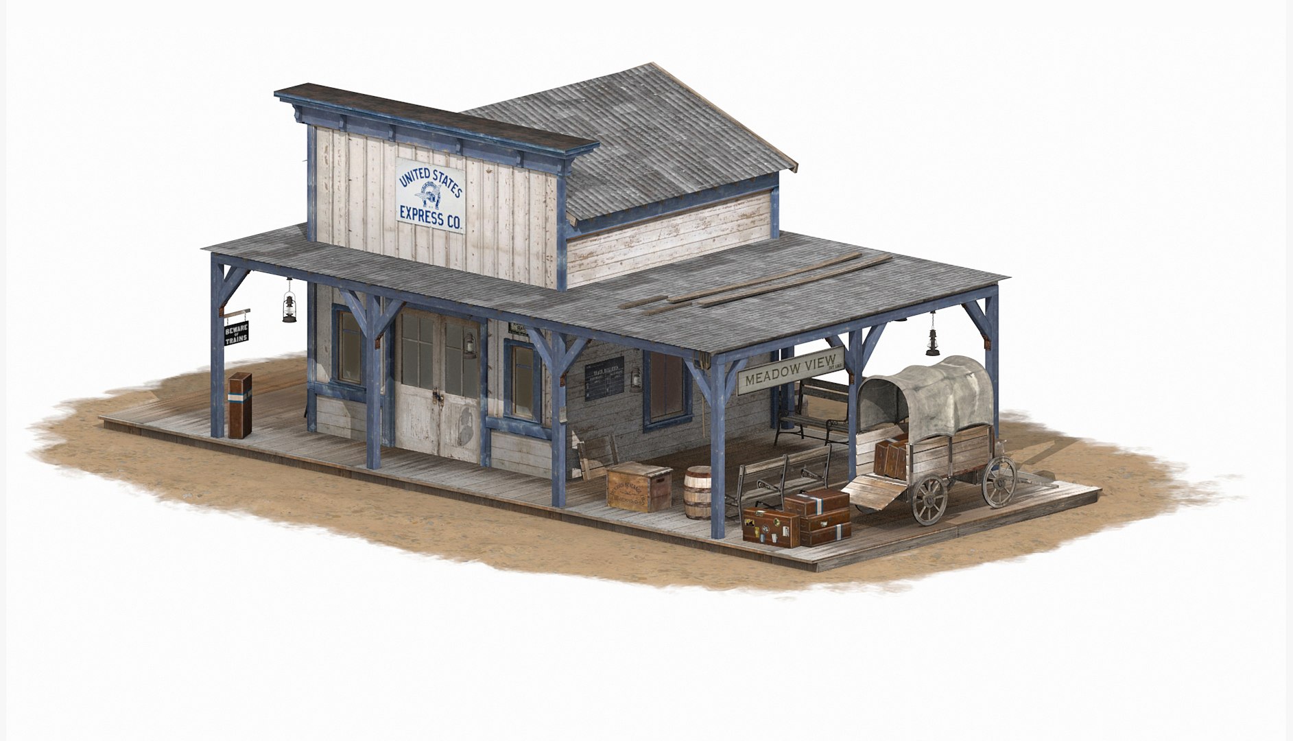 3D model buildings set western - TurboSquid 1617737