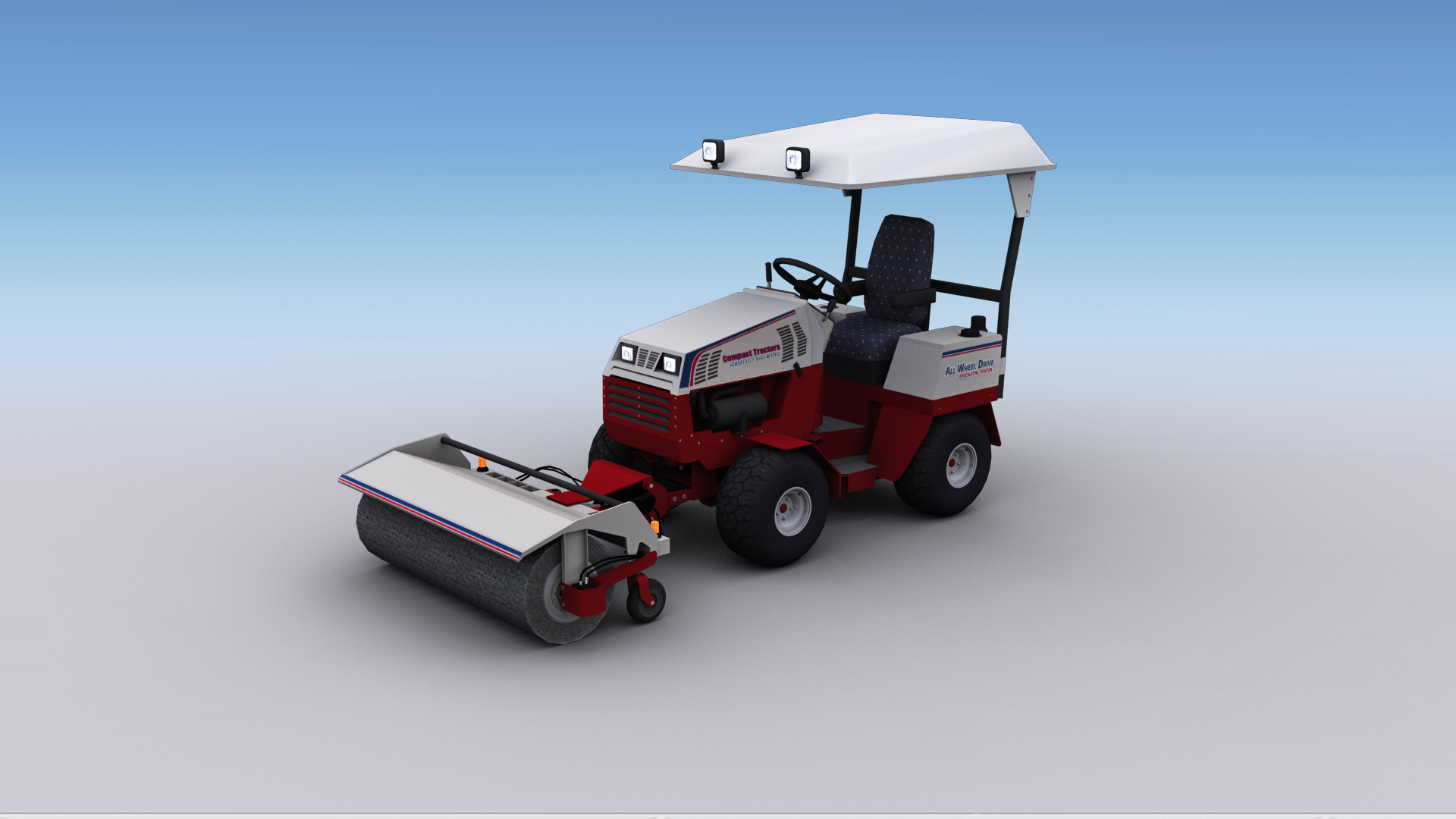 Broom Truck Lowpoly Model - TurboSquid 2329170