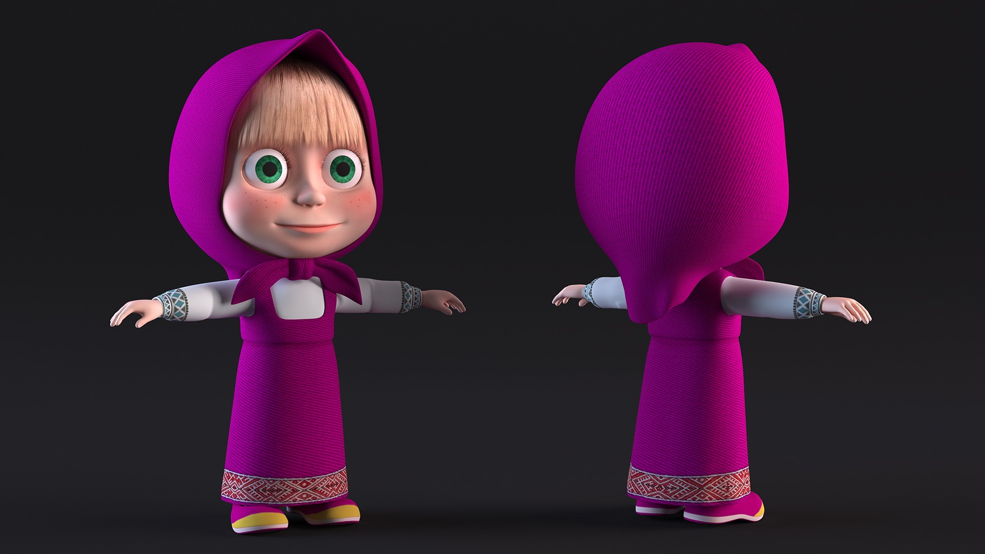 Cartoon Character Masha Rigged 3D - TurboSquid 2118736