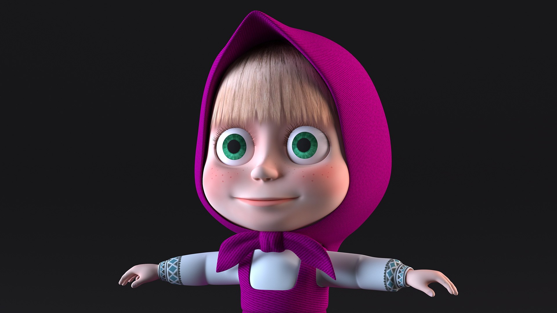 Cartoon Character Masha Rigged 3D - TurboSquid 2118736