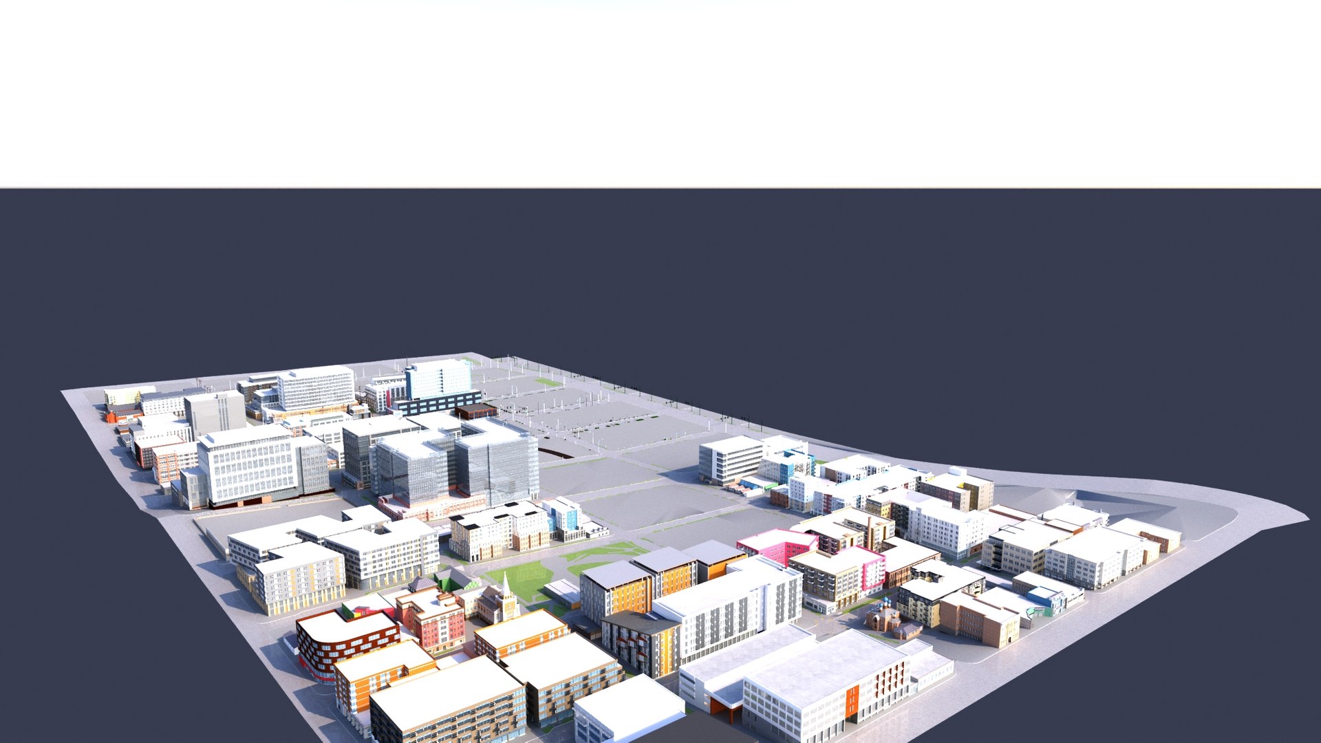 Street District Block 3D Model - TurboSquid 2033002