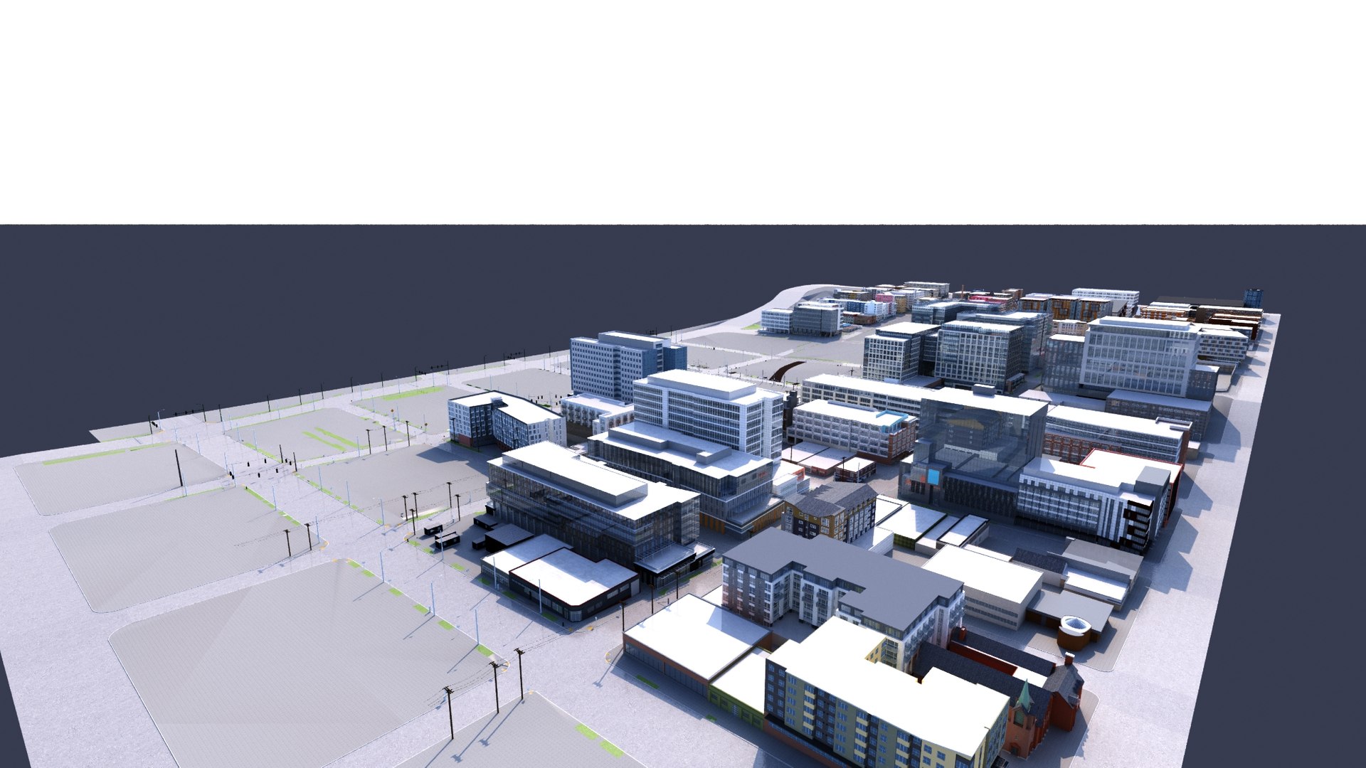 Street District Block 3D Model - TurboSquid 2033002
