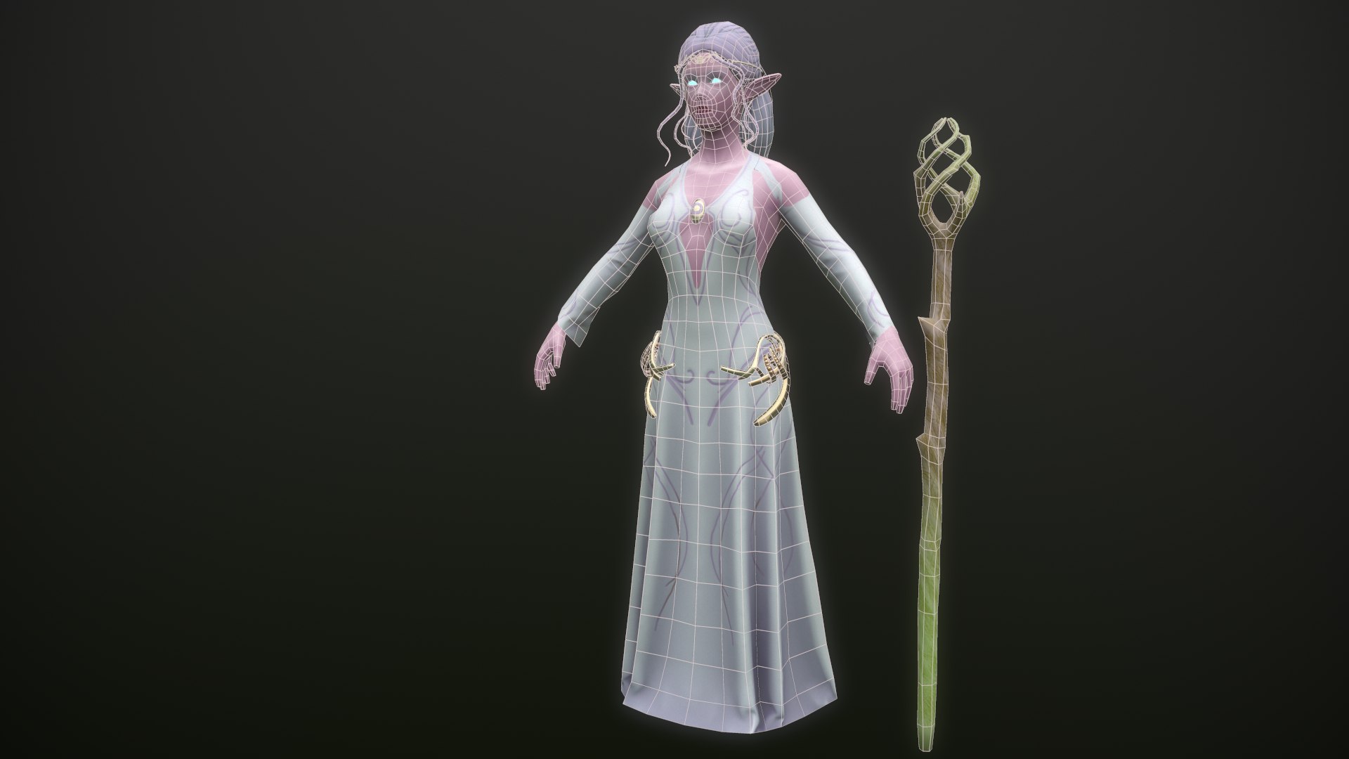 Female Game Character 3.2 Elf God - Low Poly 3D Model - TurboSquid 2127647
