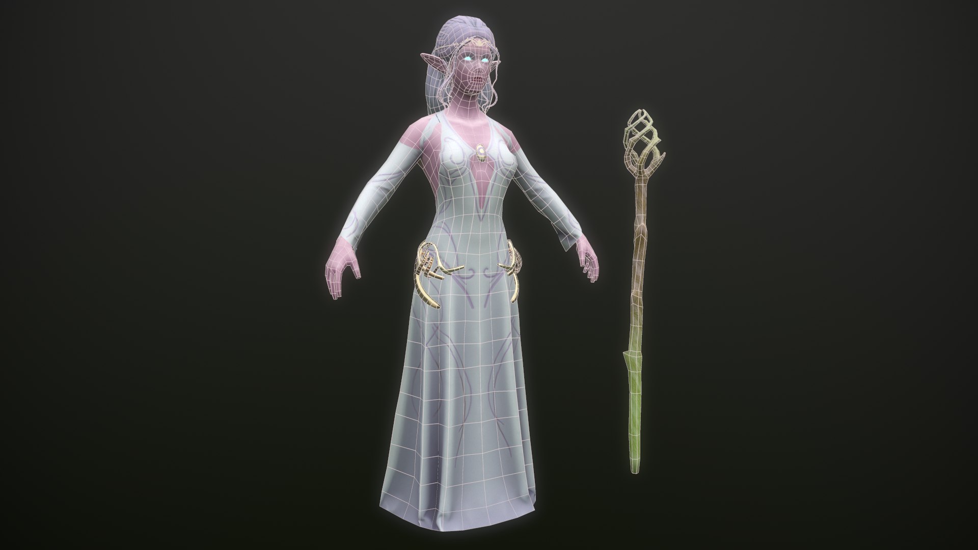 Female Game Character 3.2 Elf God - Low Poly 3D Model - TurboSquid 2127647