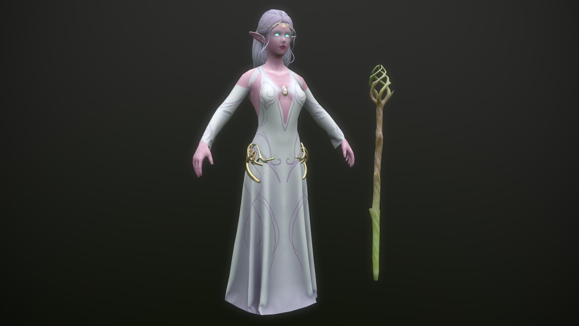 Female Game Character 3.2 Elf God - Low Poly 3D Model - TurboSquid 2127647