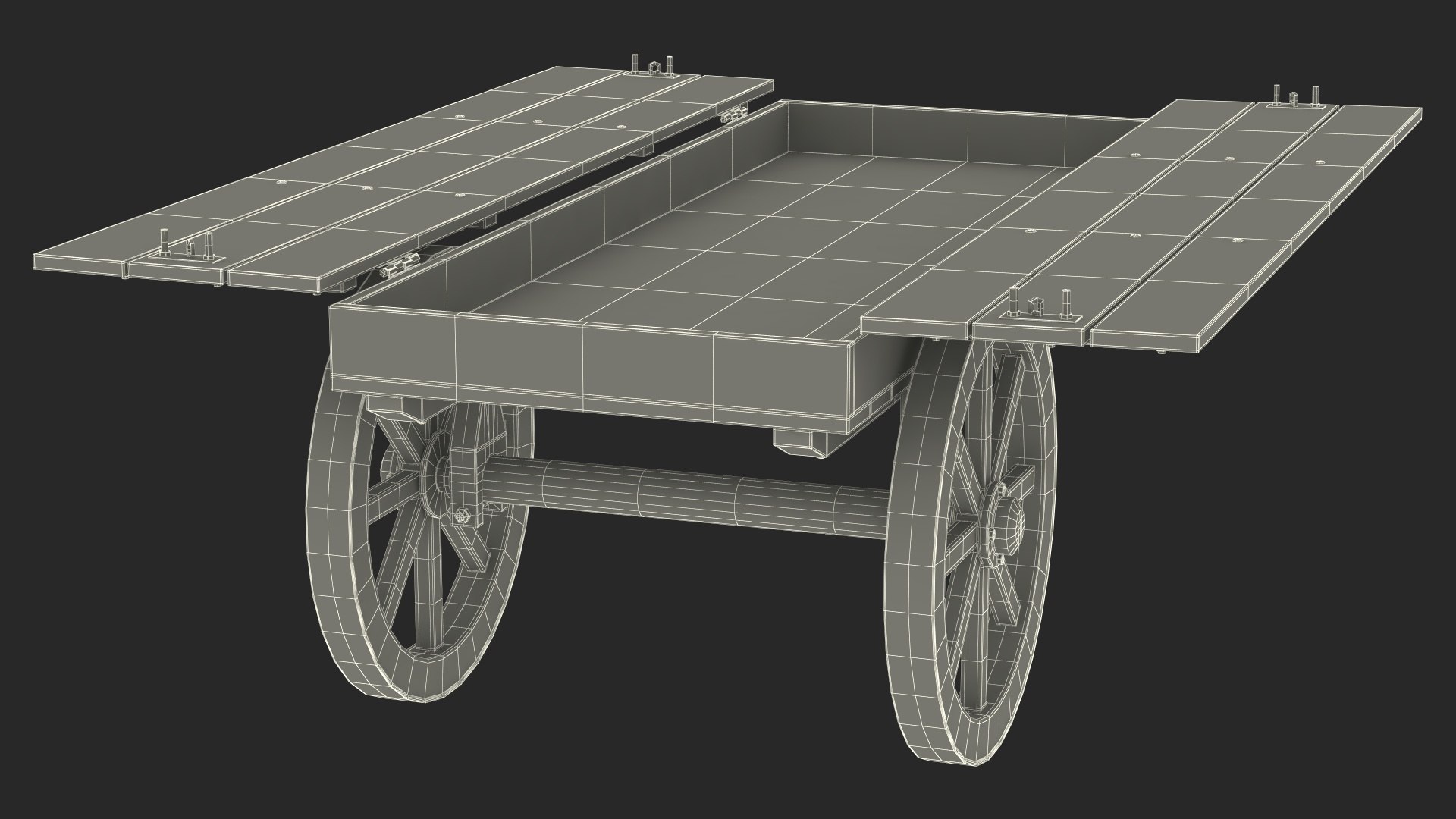3D Wooden Market Cart Empty Model - TurboSquid 2258167