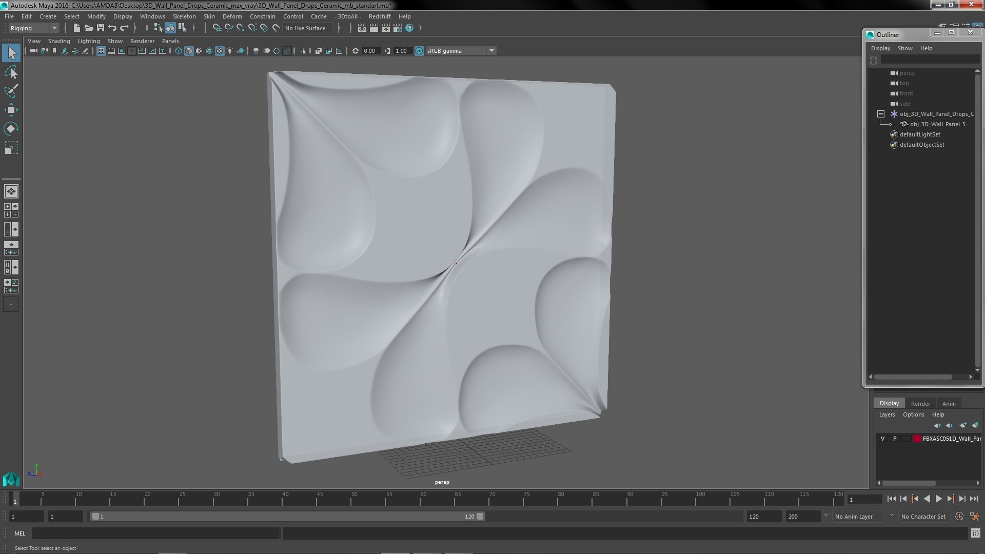 3D Wall Panel Drops Ceramic 3D model - TurboSquid 1907957