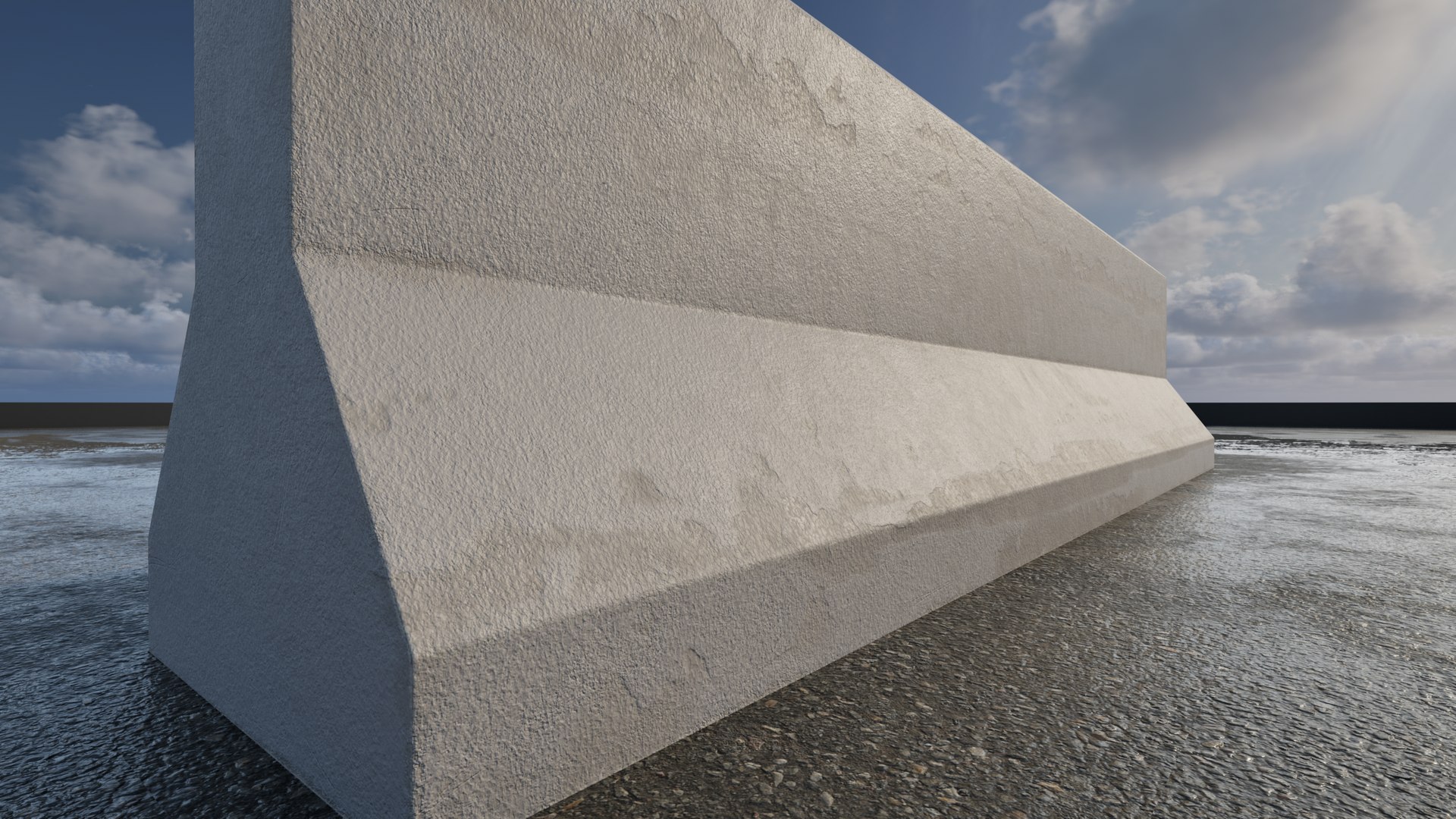 Concrete Road Barrier 3D Model - TurboSquid 2408239