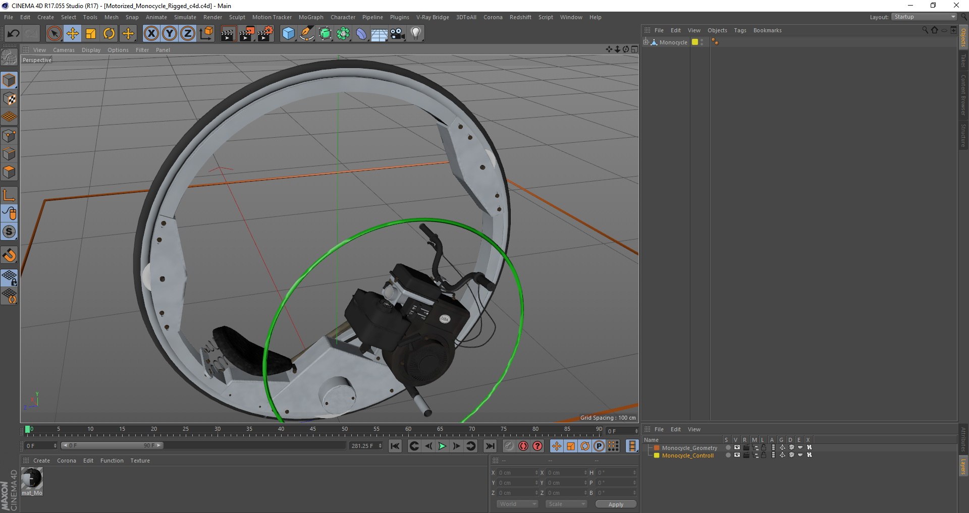 Motorized Monocycle Rigged For Cinema 4D 3D Model - TurboSquid 1882704
